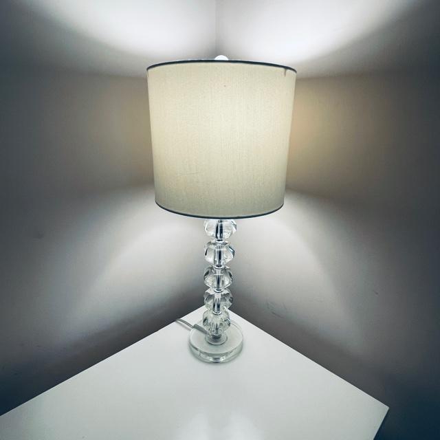 Lot 78 Crystal Knob Table Lamp and Shade 28" | EstateSales.org