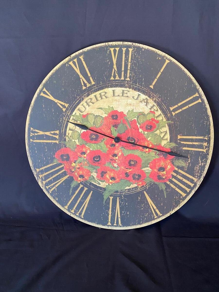 Large Poppy Flower Clock - 24in | EstateSales.org