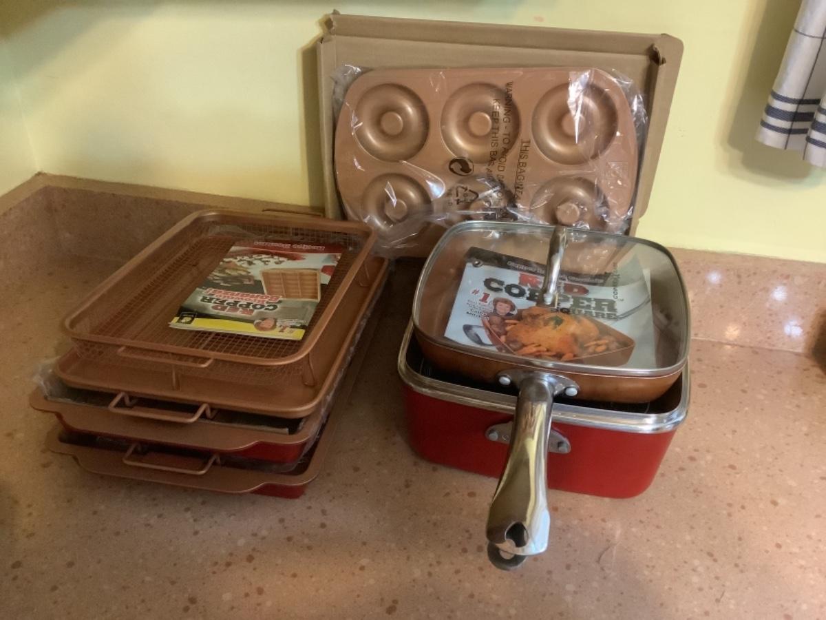 K693 Red Copper & Copper Chef Cookware Lot | EstateSales.org