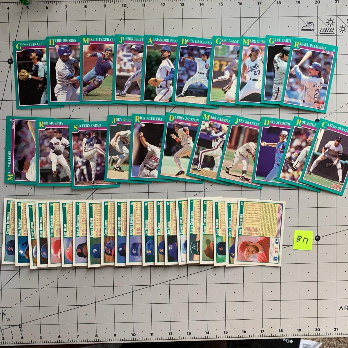 #91 Score '91 Baseball Card Selection B17 | EstateSales.org