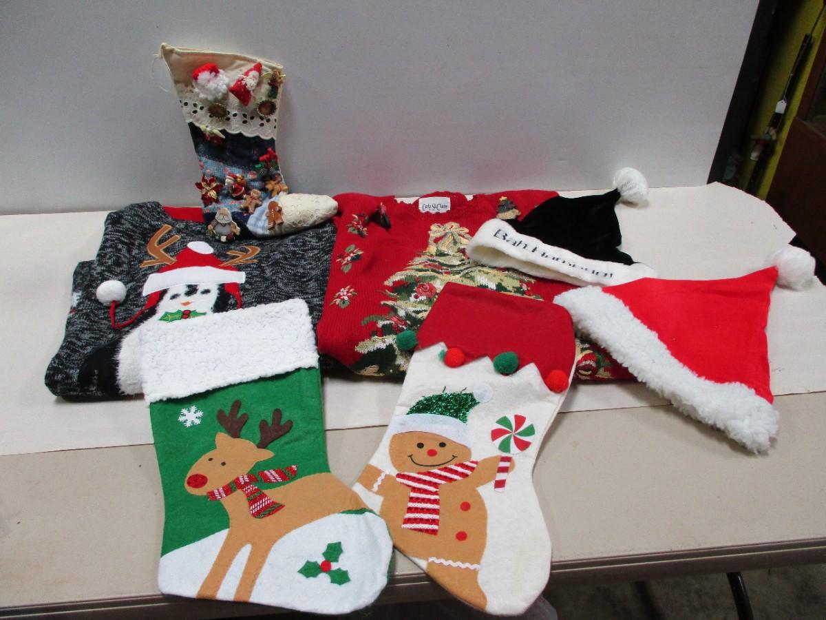 Holiday Stocking (with pins) - Hats - Sweaters | EstateSales.org
