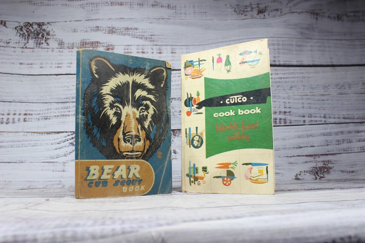 Vintage Retro Bear Cub Scout Wilderness Craft Book & Cutco Cookbook ...