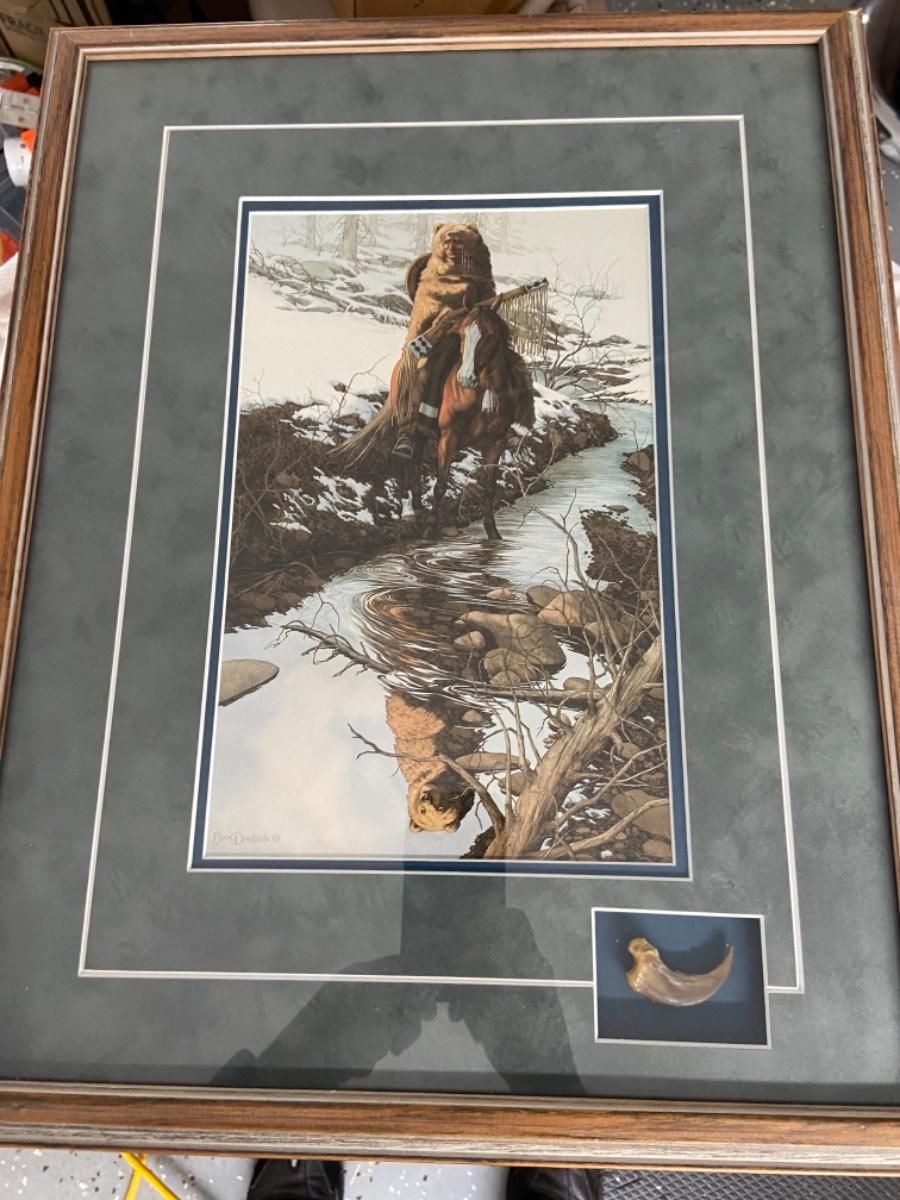 Bev Doolittle Spirit of the Grizzly with Bear Tooth | EstateSales.org
