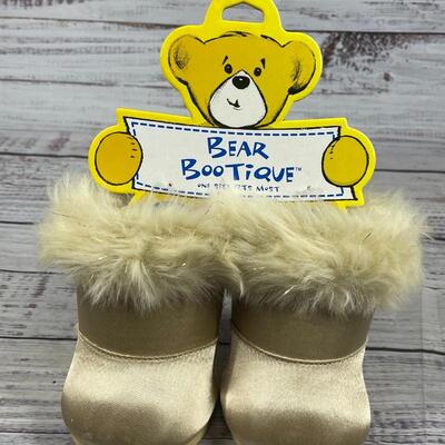 Build-A-Bear Workshop Bear Bootique Pair of Gold Fur Boots for Plush ...