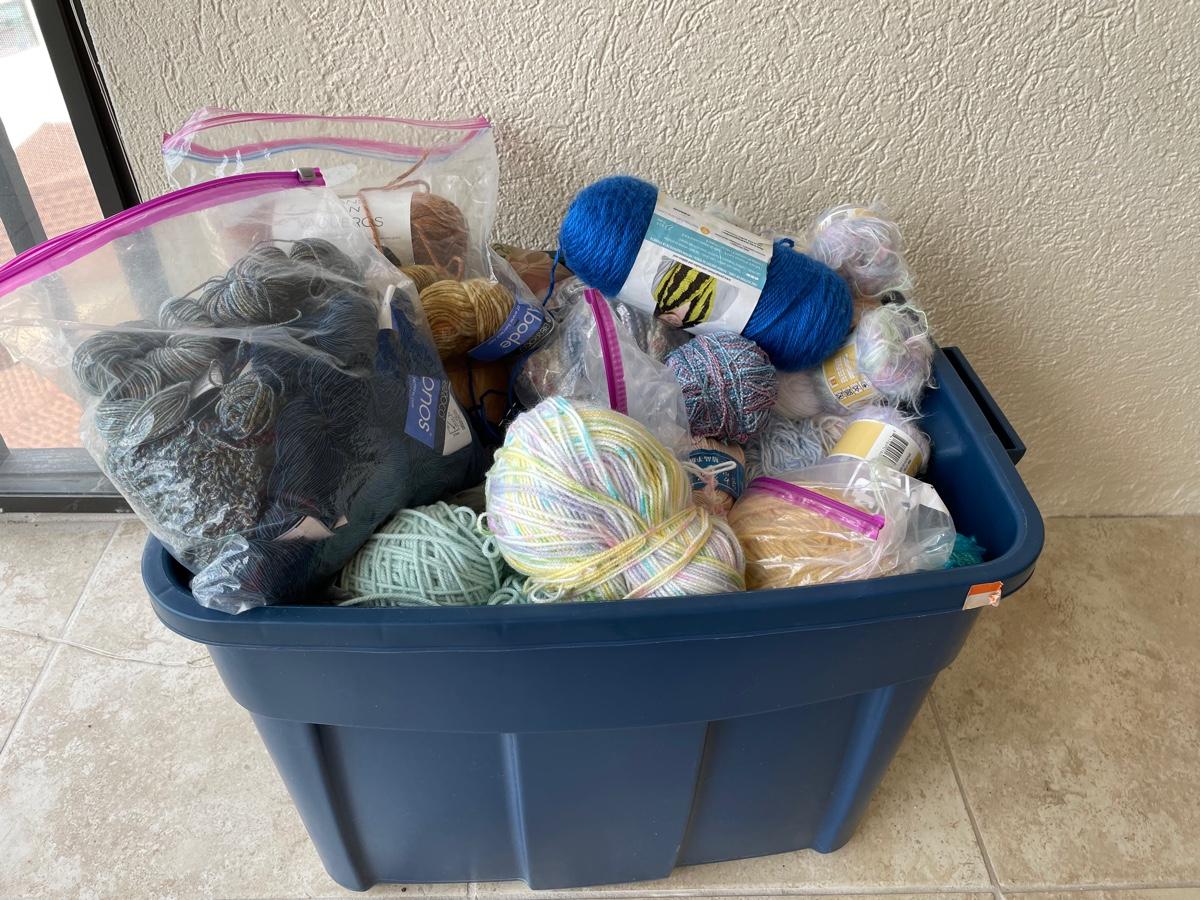 Lot 24. Large Bin of Yarn | EstateSales.org