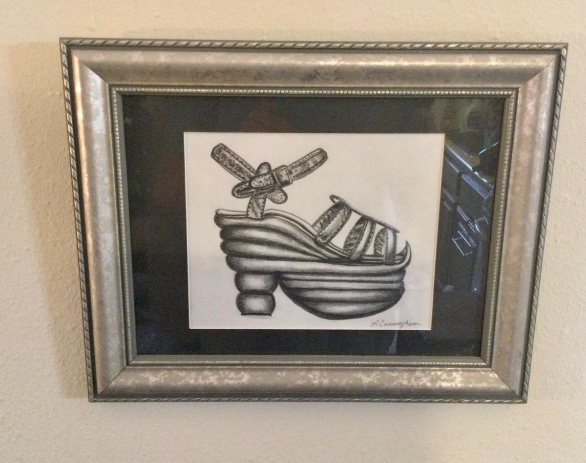 Framed shoe picture | EstateSales.org