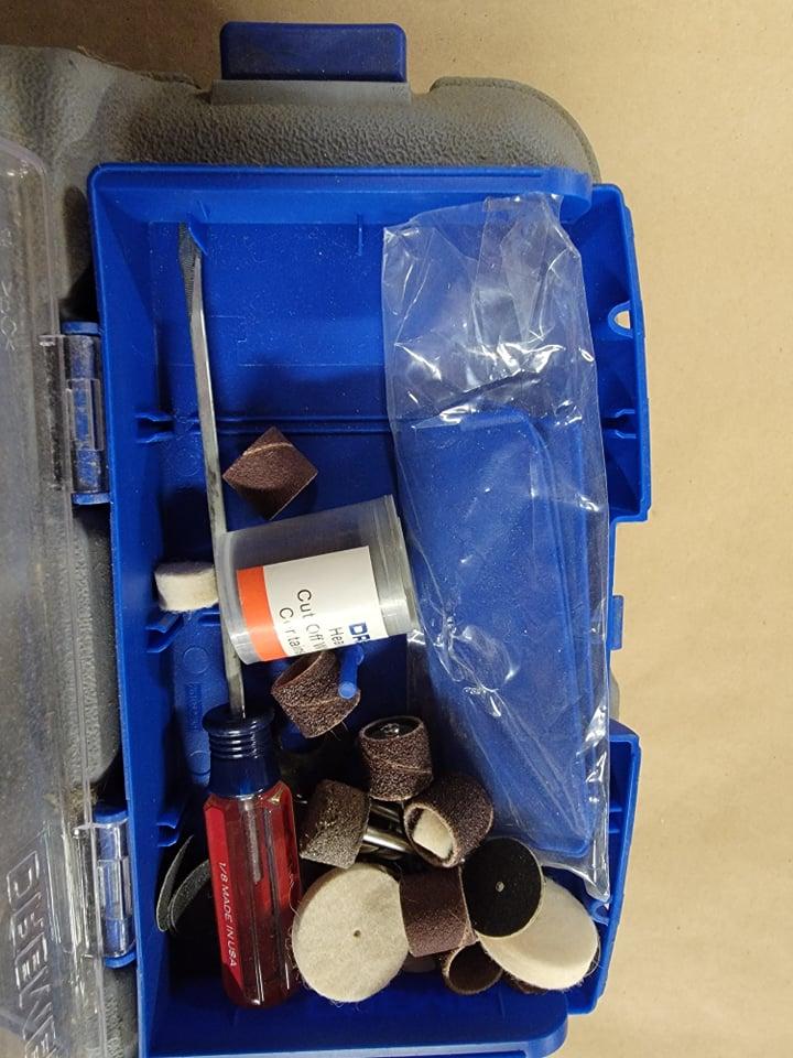 grey and blue dremel tool box | EstateSales.org