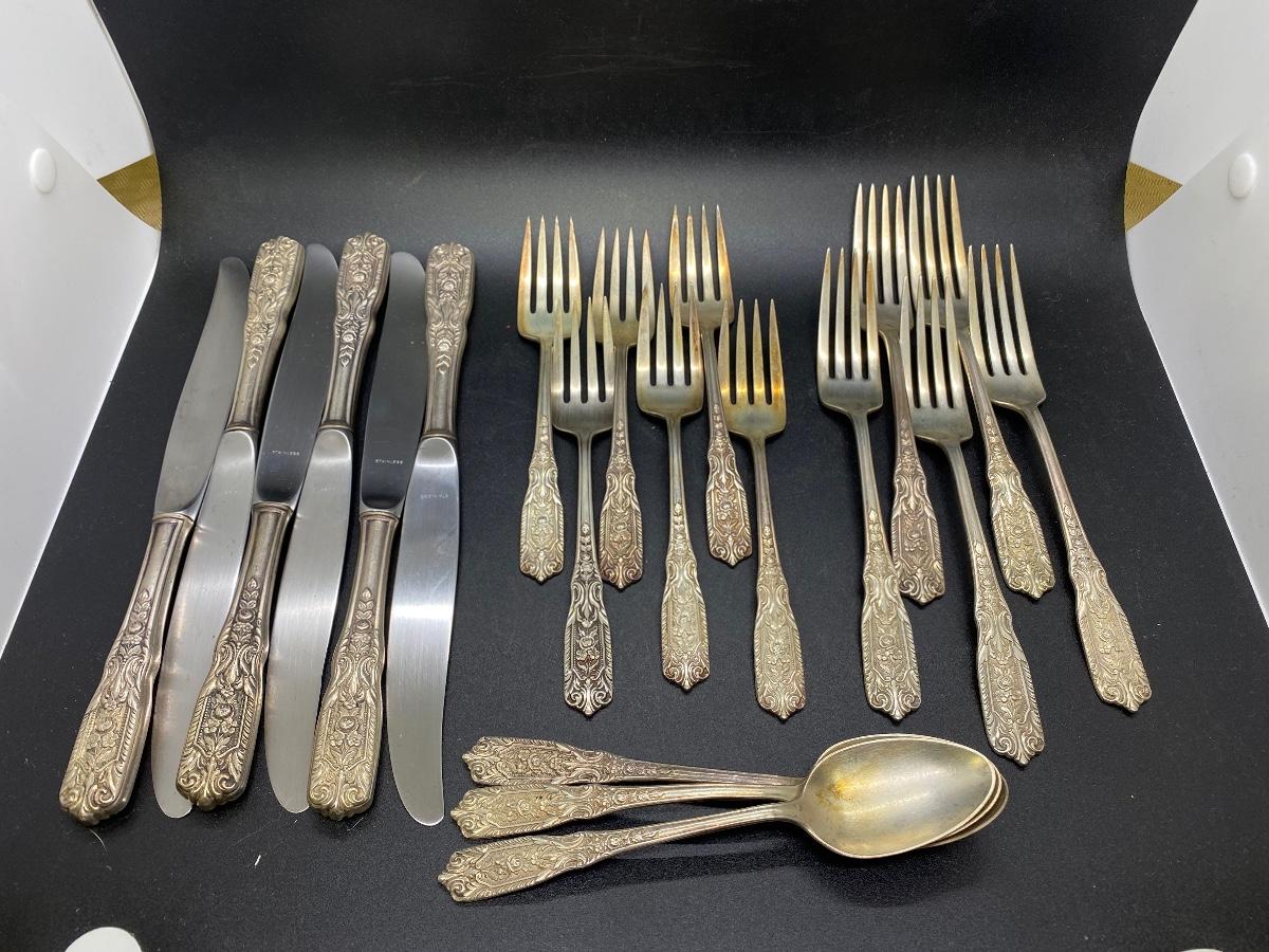 Vintage Westmoreland Milburn Rose Sterling Silver Flatware Silverware ...