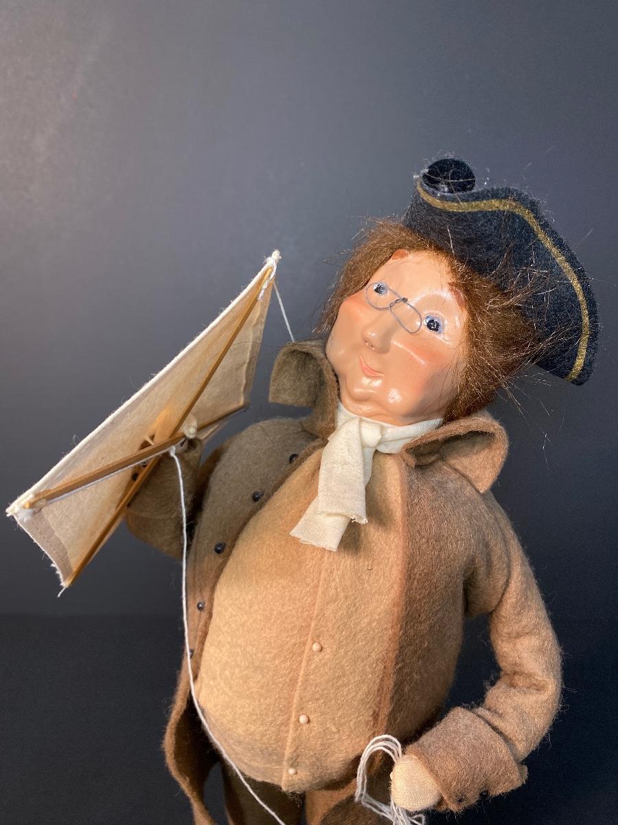 Lot 135: Byers' Choice: Benjamin Franklin w/ Kite & Key | EstateSales.org