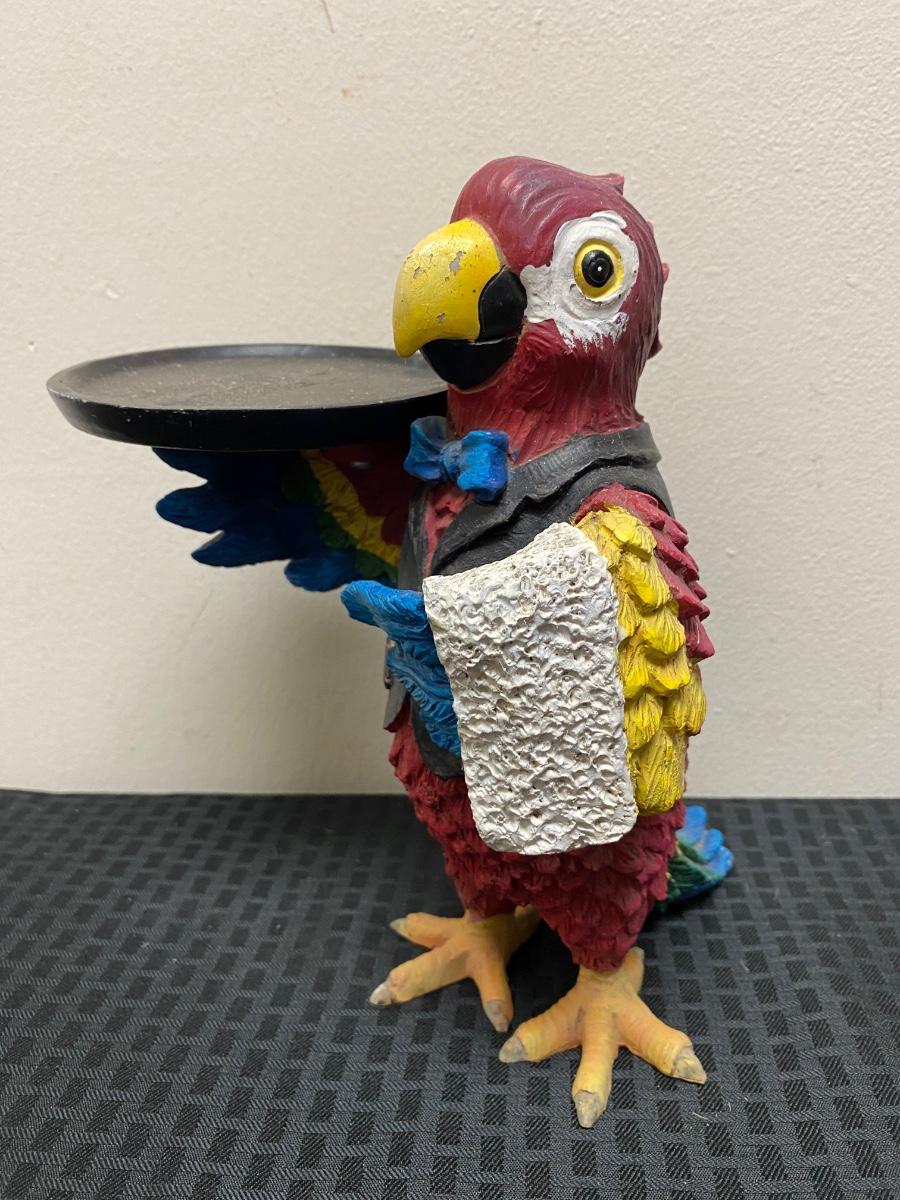 Red Macaw Parrot Butler Server Waiter Stand Display Figurine Statue ...