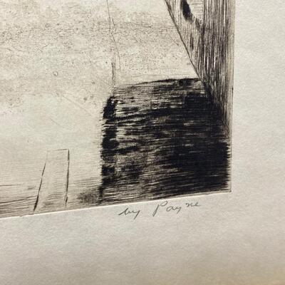 Vintage California Artist Raymond Payne Etching Old Panama Unframed ...