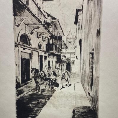 Vintage California Artist Raymond Payne Etching Old Panama Unframed ...