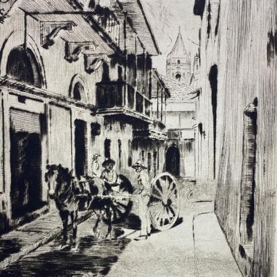 Vintage California Artist Raymond Payne Etching Old Panama Unframed ...