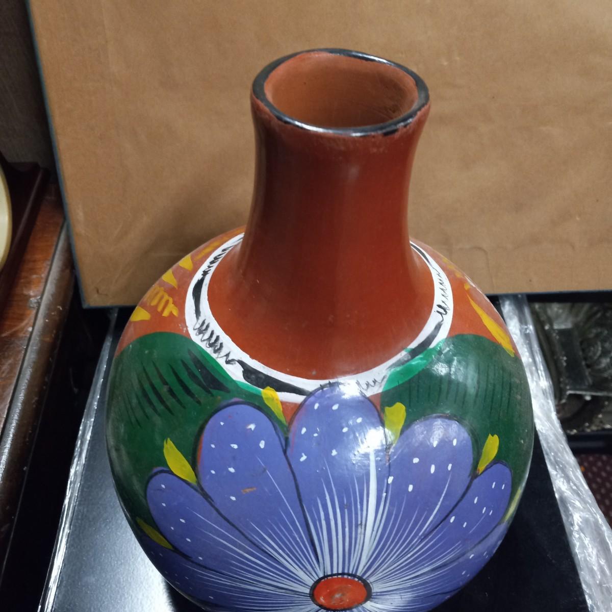 Vintage Clay Hand Painted Water Jug | EstateSales.org