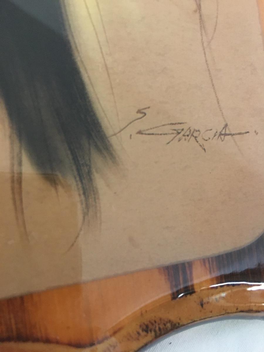 Vintage signed Native American Indian S Garcia Print Painting on Wood ...