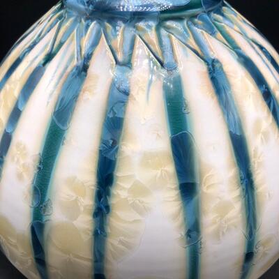 Phil Morgan Seagrove NC Crystalline Pottery Vase (FO-KM) | EstateSales.org