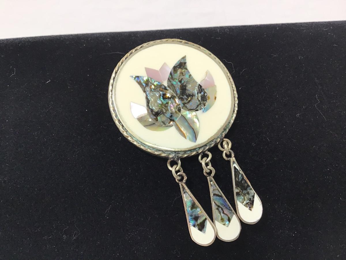 Abalone Alpaca Mexico Brooch | EstateSales.org