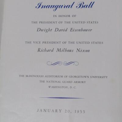 Program for the Inaugural Ball for Dwight Eisenhower- January 20, 1953 ...
