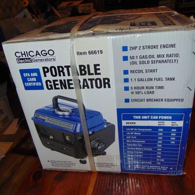 LOT 40 NEW IN THE BOX CHICAGO PORTABLE GENERATOR | EstateSales.org