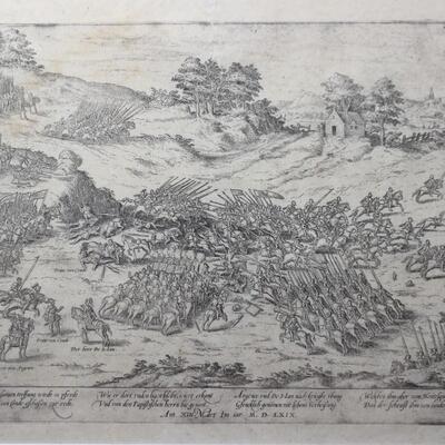 Antique Framed Book Page on the Battle of Jarnac | EstateSales.org