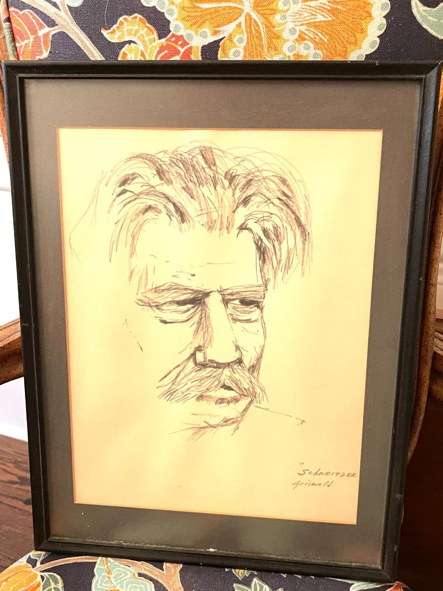 Lot 332 Pencil Drawing Albert Schweitzer by Herb Griswold Listed Artist ...