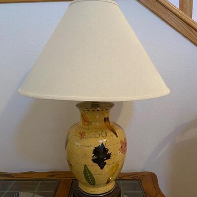 Pair of Leaf & Flower Motif Table Lamps Rustic Farmhouse Cottagecore ...
