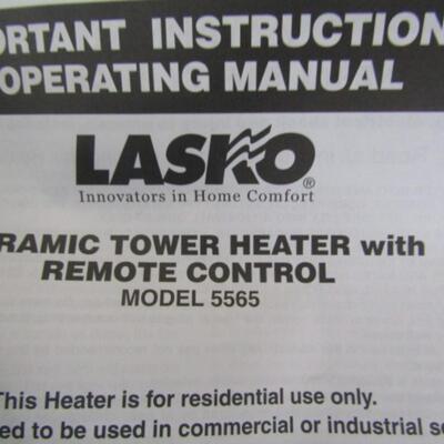 Lasko Ceramic Tower Heater with Remote Control- Model 5565 ...