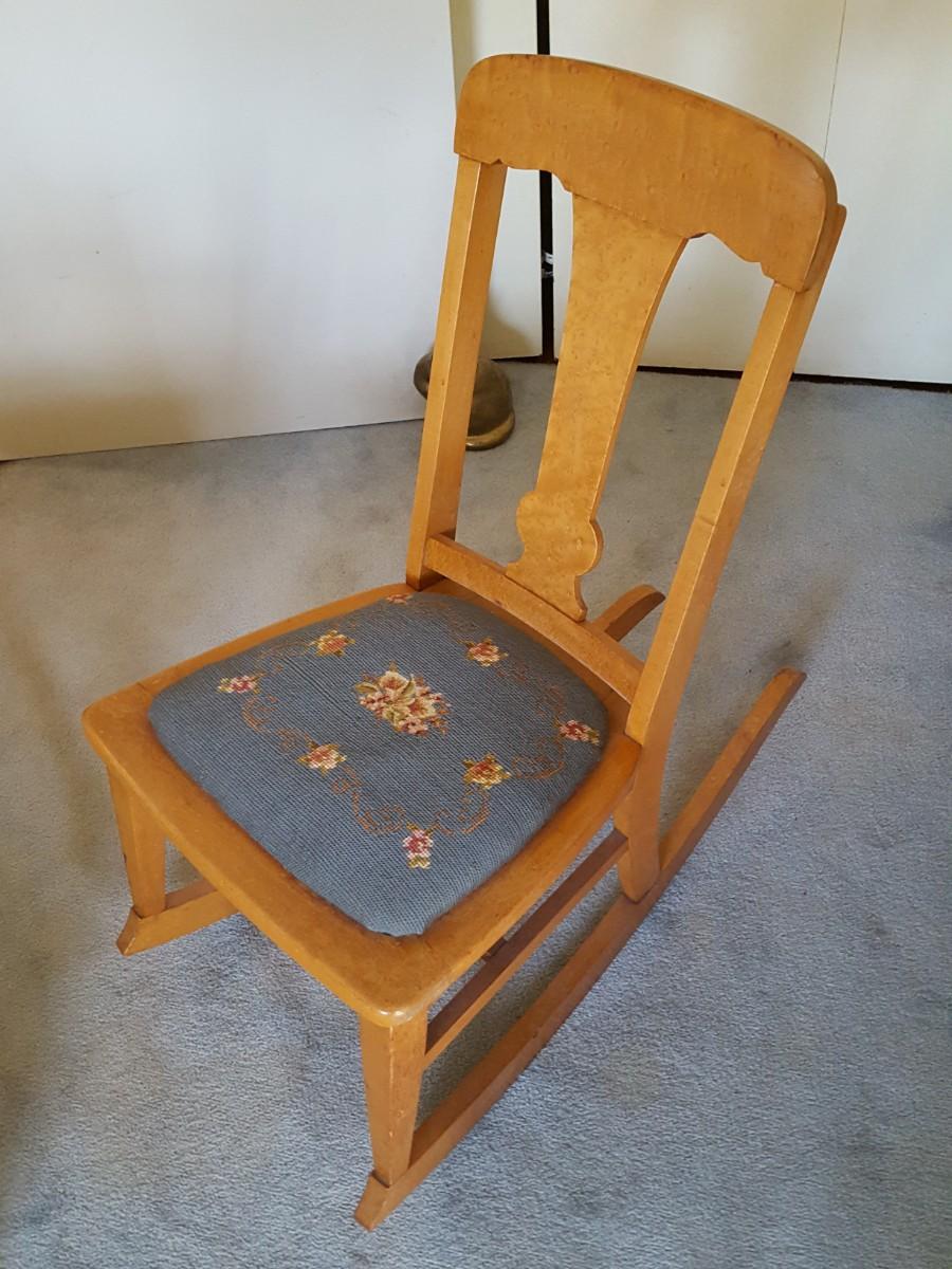 Vintage Michigan Chair Company Birds Eye Maple Small Children's Rocker ...