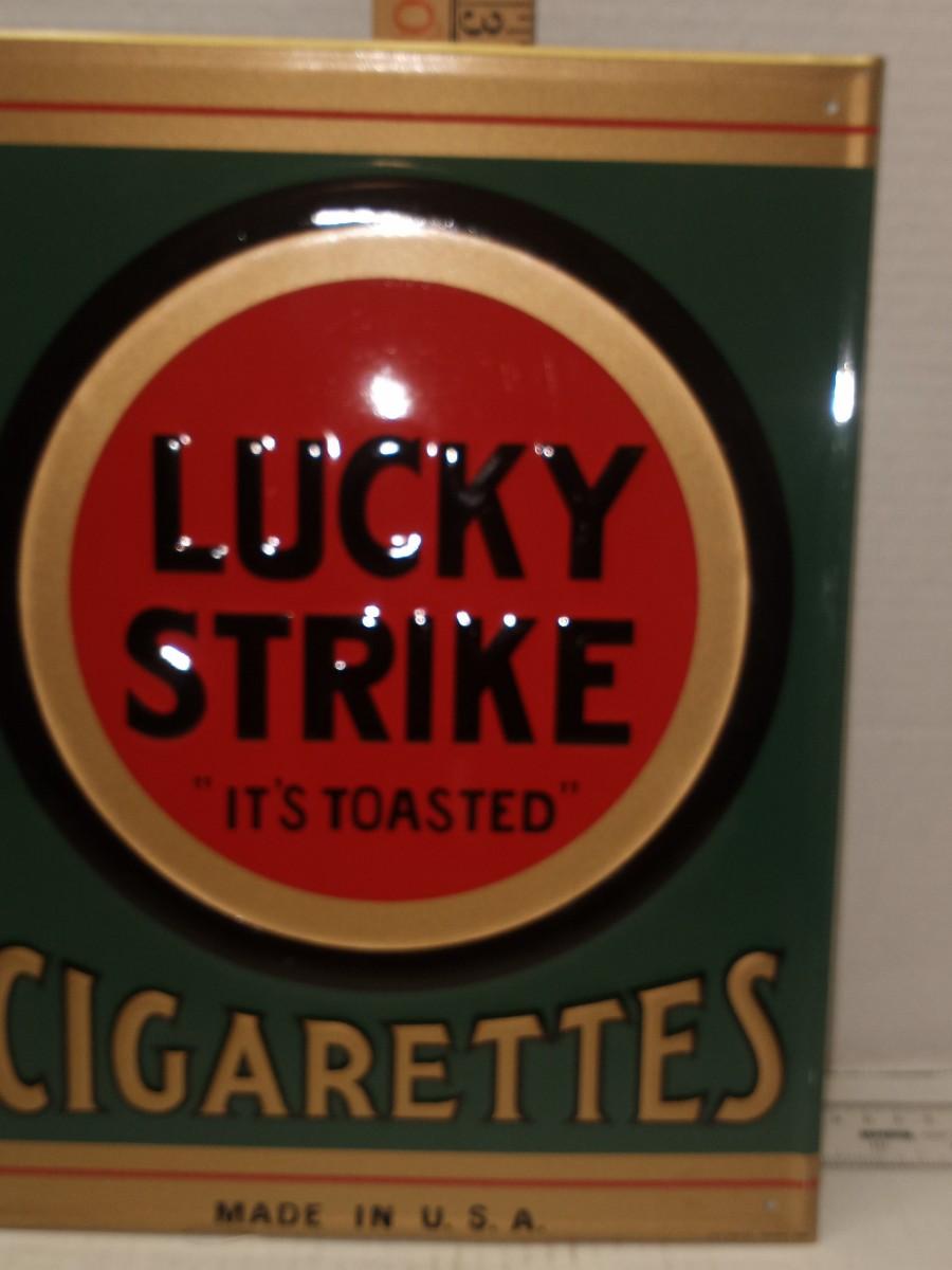 Lucky Strike Tin Advertising Sign | EstateSales.org