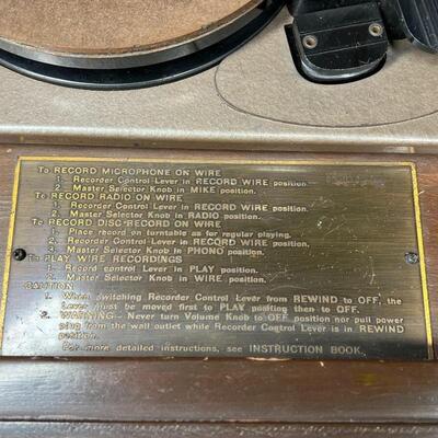 Antique Collectible Majestic Phonograph Record Wire Recorder Player ...