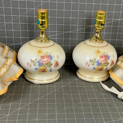 2 Milk Glass Night Stand Light | EstateSales.org