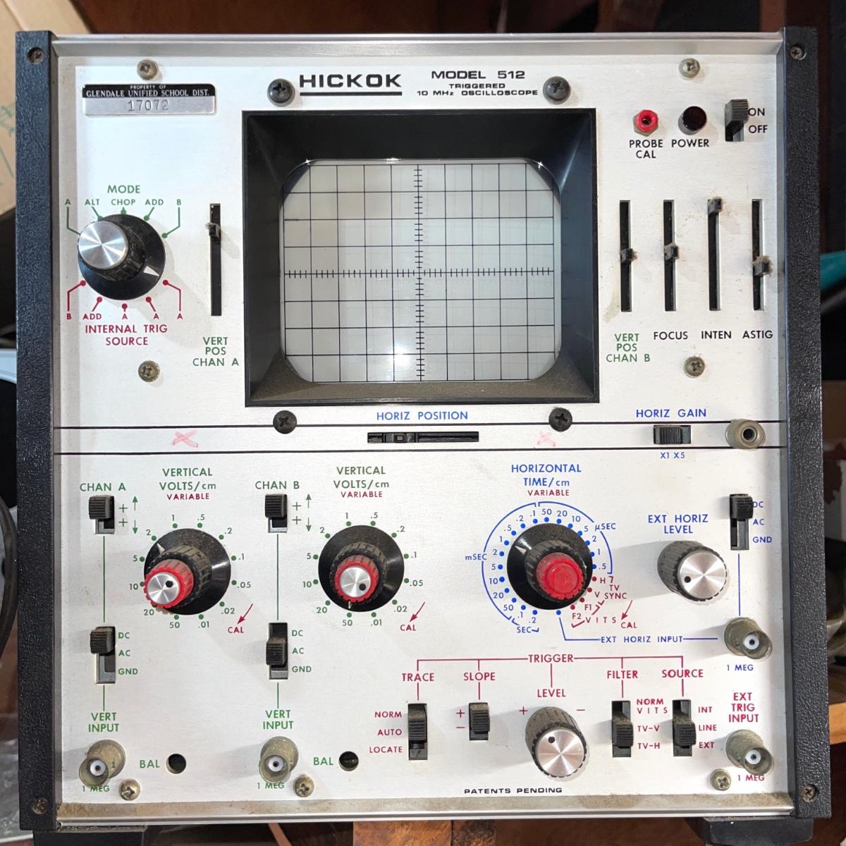Lot 296 Hickok Oscilloscope Model 512 | EstateSales.org