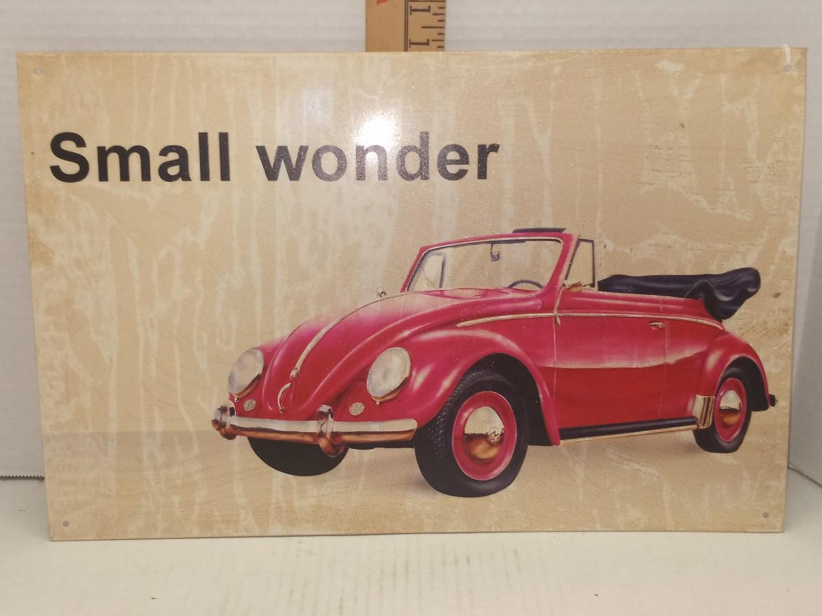 Vintage VW Volkswagen Beetle Convertible Cabriolet Small Wonder Sign ...