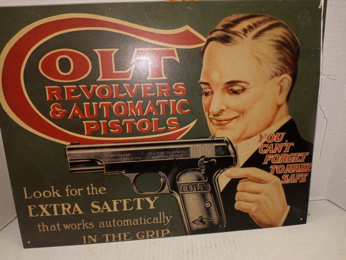 Colt Revolvers & Automatic Pistols Sign | EstateSales.org