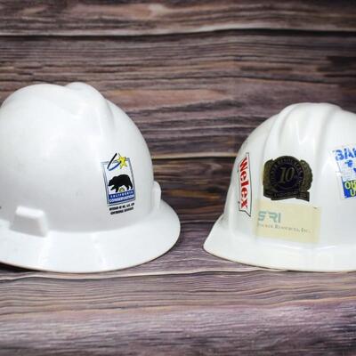 Vintage Pair of Adjustable Construction Hard Hats Poly Cap II ...
