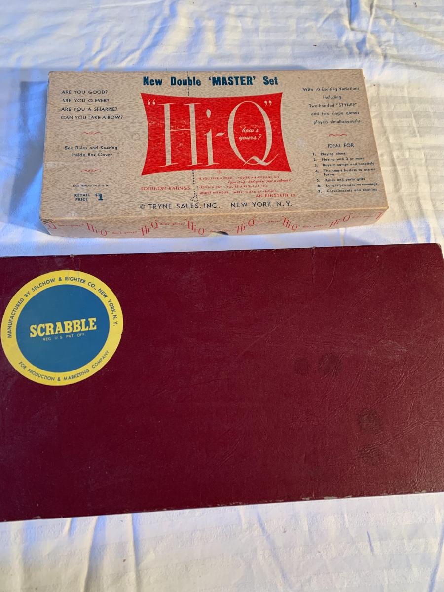 Vintage Scrabble & Hi-Q Board Games | EstateSales.org Vintage Scrabble & Hi-Q Board Games | EstateSales.org