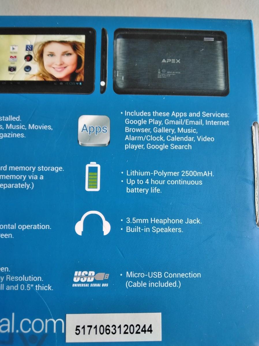 LOT 146 NEW APEX TABLET 7 INTERNET TABLET WITH CASE | EstateSales.org