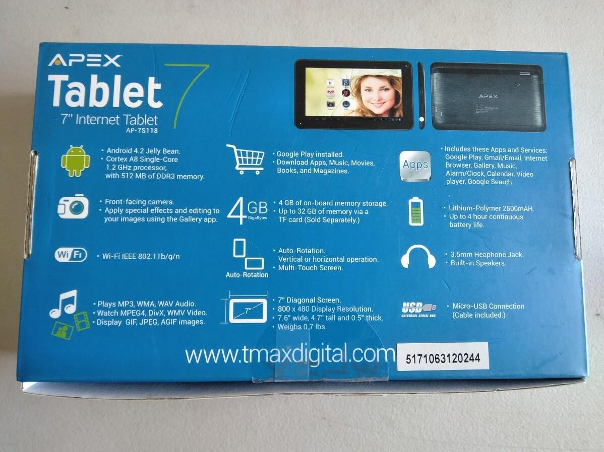 LOT 146 NEW APEX TABLET 7 INTERNET TABLET WITH CASE | EstateSales.org