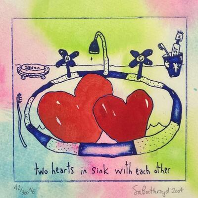 Two Hearts in Sink With Each Other Artist Sa Boothroyd Signed Numbered ...