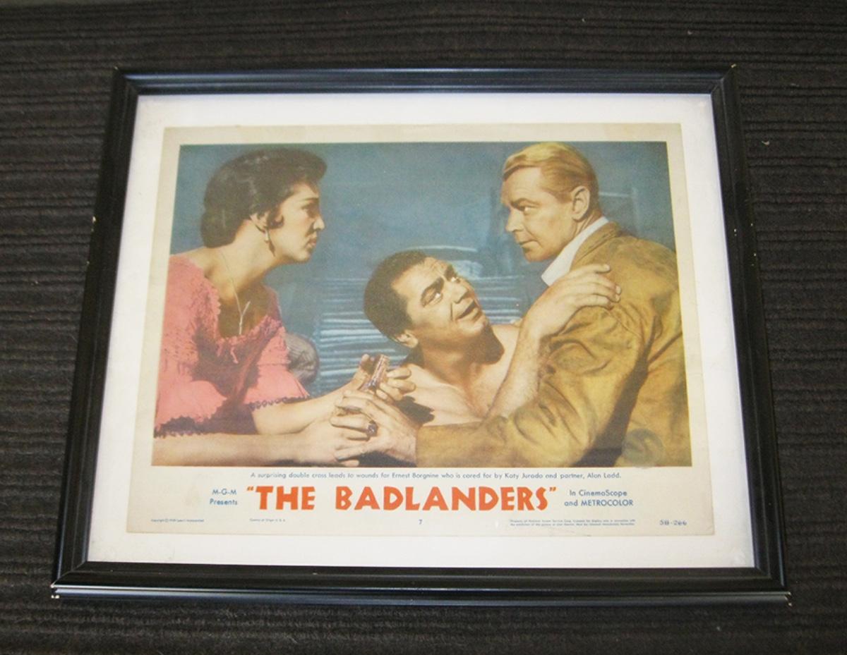 MS Vintage 1958 MGM Movie Poster Framed "The Badlanders" Alan Ladd ...
