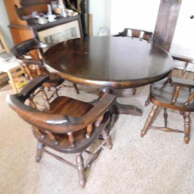Vintage Solid Wood Virginia House Dining Table with Four Chairs ...