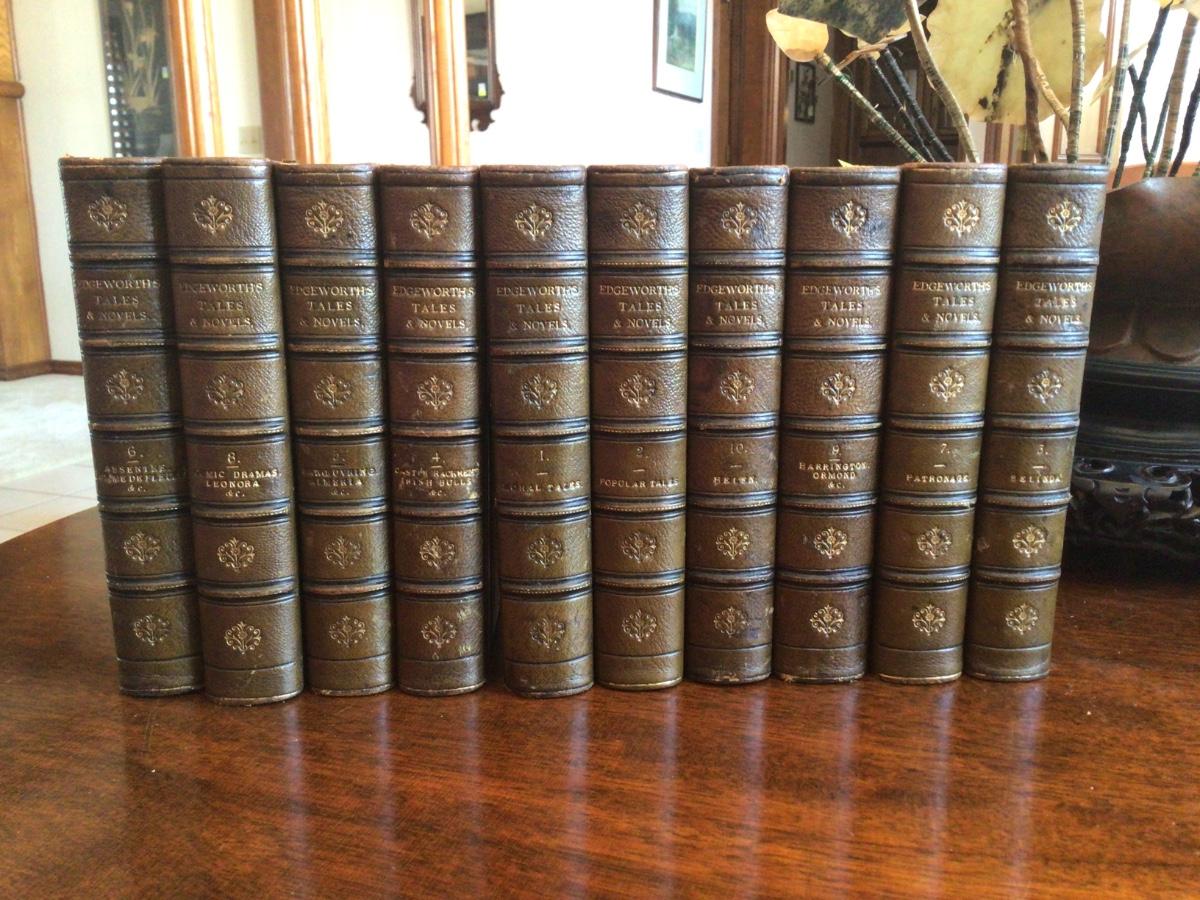 Edgworths Tales and Novels Leather set 19c | EstateSales.org