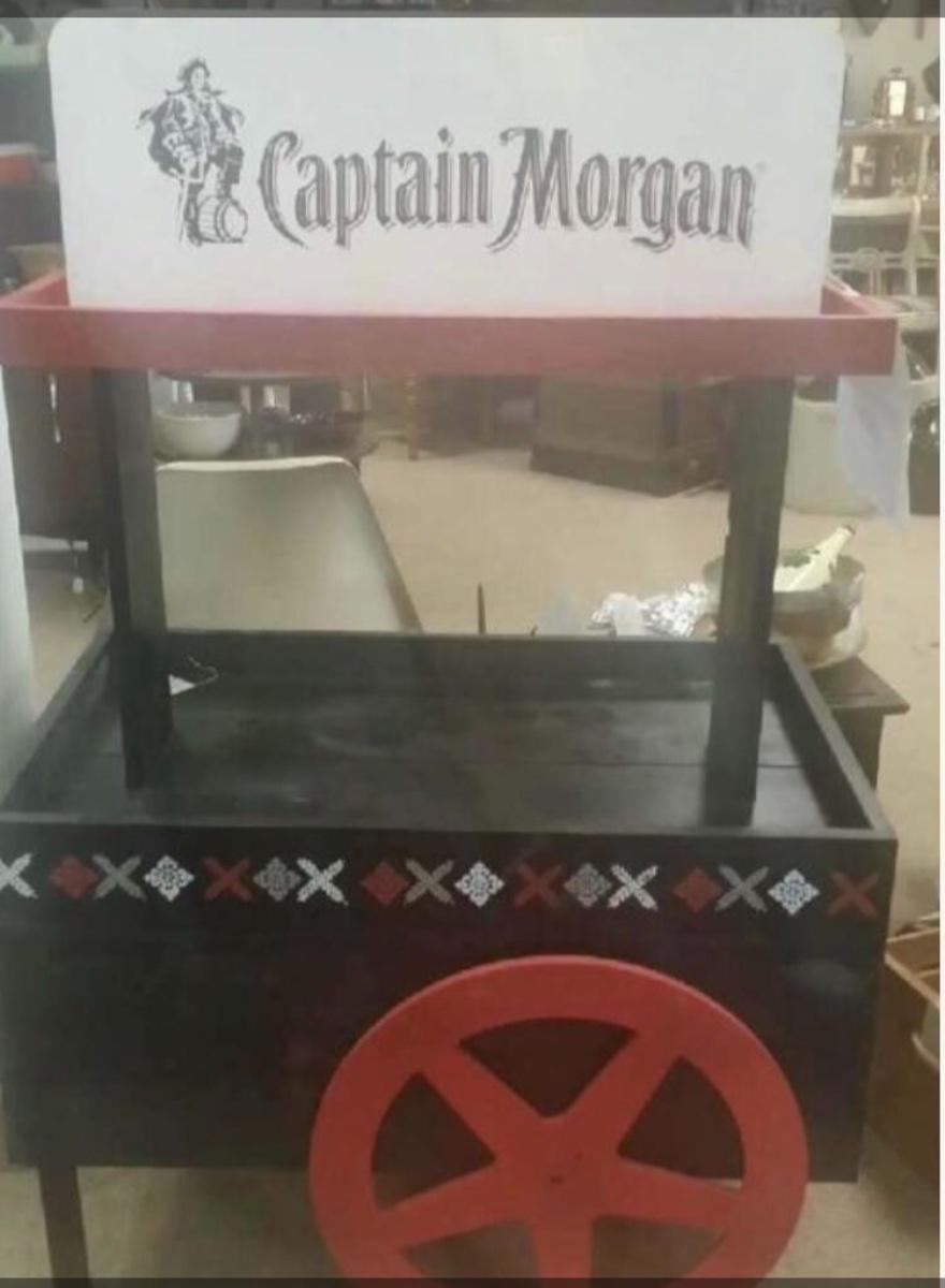 Large Captain Morgan Store Display Cart 32 X 22 X 42”h