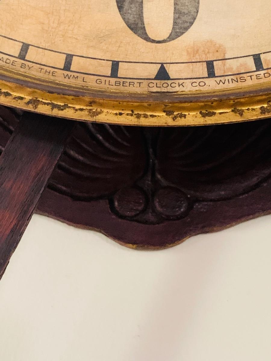 LOT 2R: Wm L Gilbert Clock Company Wall Clock w/Key | EstateSales.org