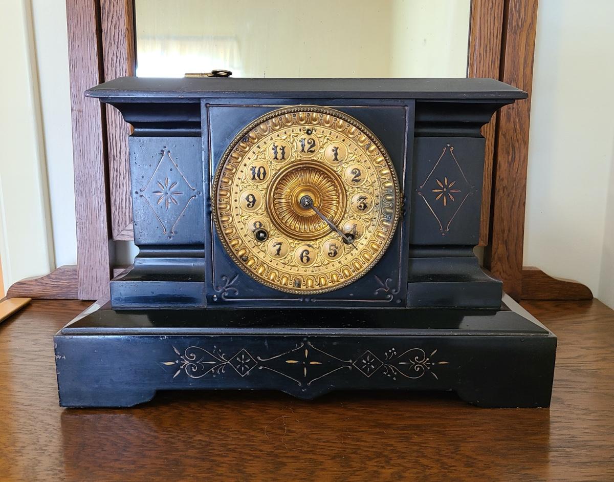 LOT 30: Marble Ansonia Clock Co. NY, Mantle Clock (Patent June 18,1882 ...