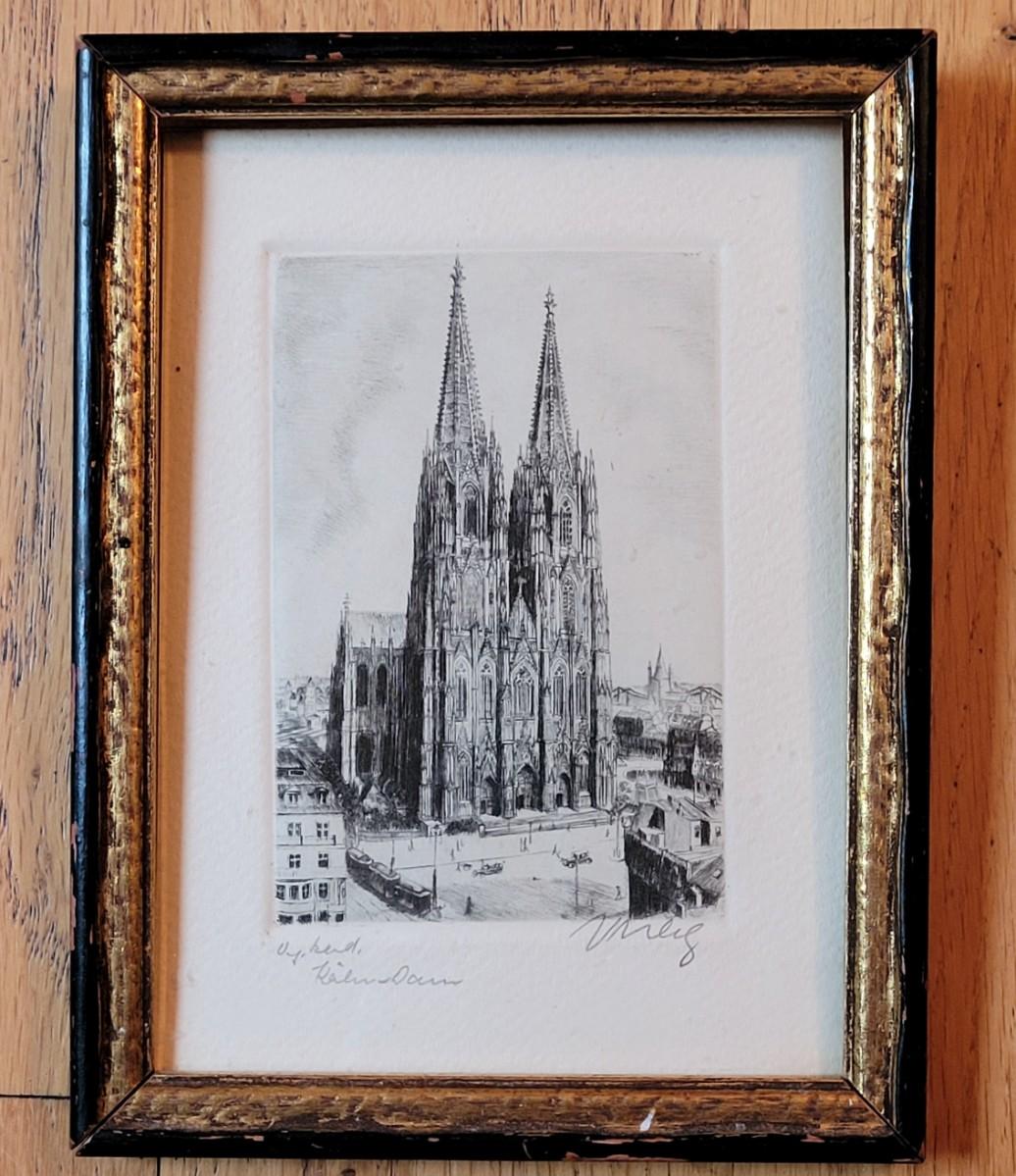 Lot 52: Antique Engraving of Kölner Dom - Cologne Cathedral - Signed ...