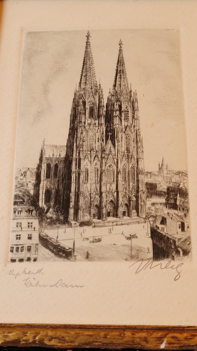 Lot 52: Antique Engraving of Kölner Dom - Cologne Cathedral - Signed ...