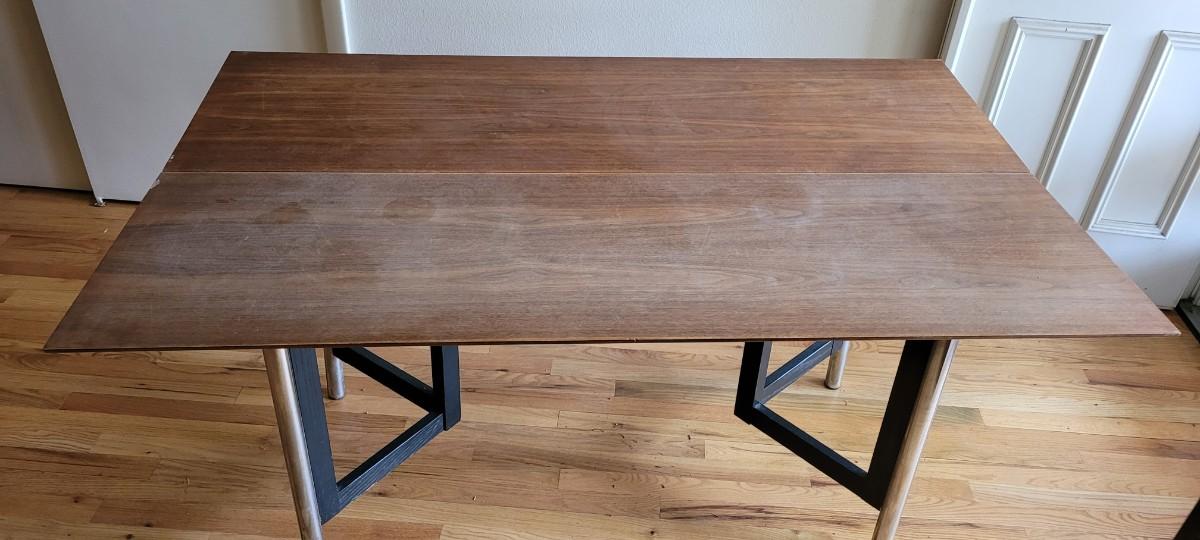 Lot 135: Vintage Mid Century Modern Gate Leg Console or Dining Table ...