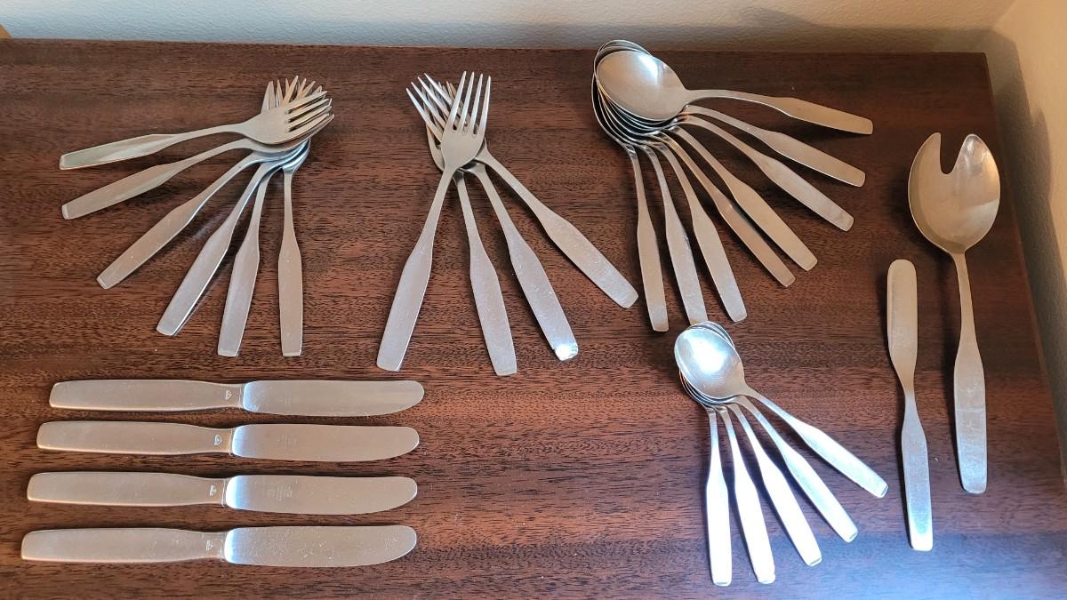 Lot 149: Mid Century Modern WMF CROMARGAN GERMANY 'Form' Flatware Set ...
