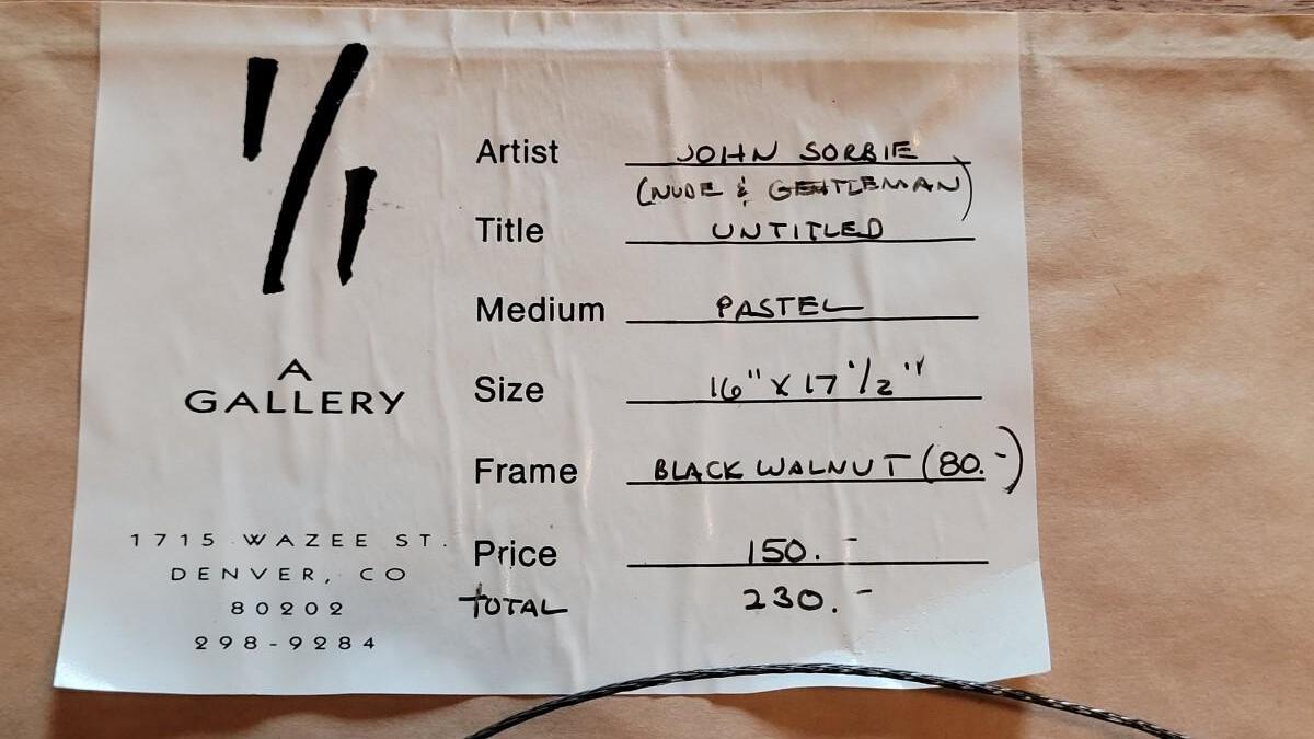 Lot 183: JOHN SORBIE Original 'Untitled' (Nude & Gentleman) Pastel ...